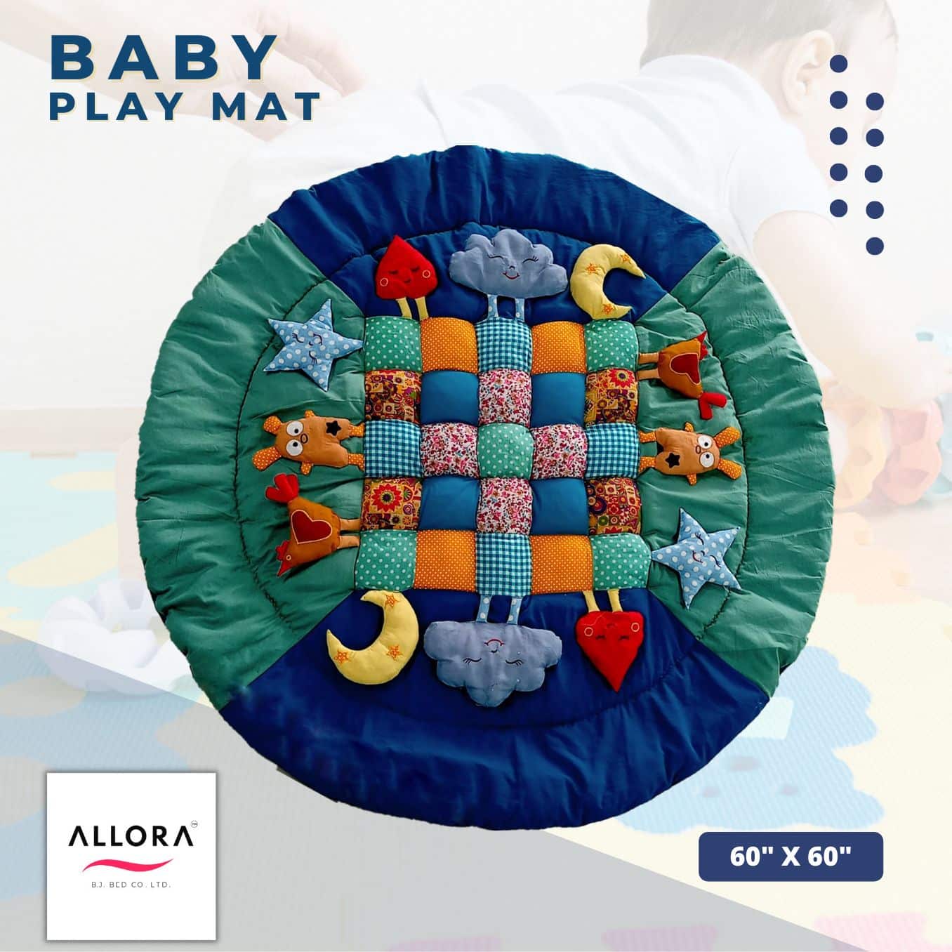 Kids Playing Mat 60" x 60" - Baby Floor Mat | ALLORA